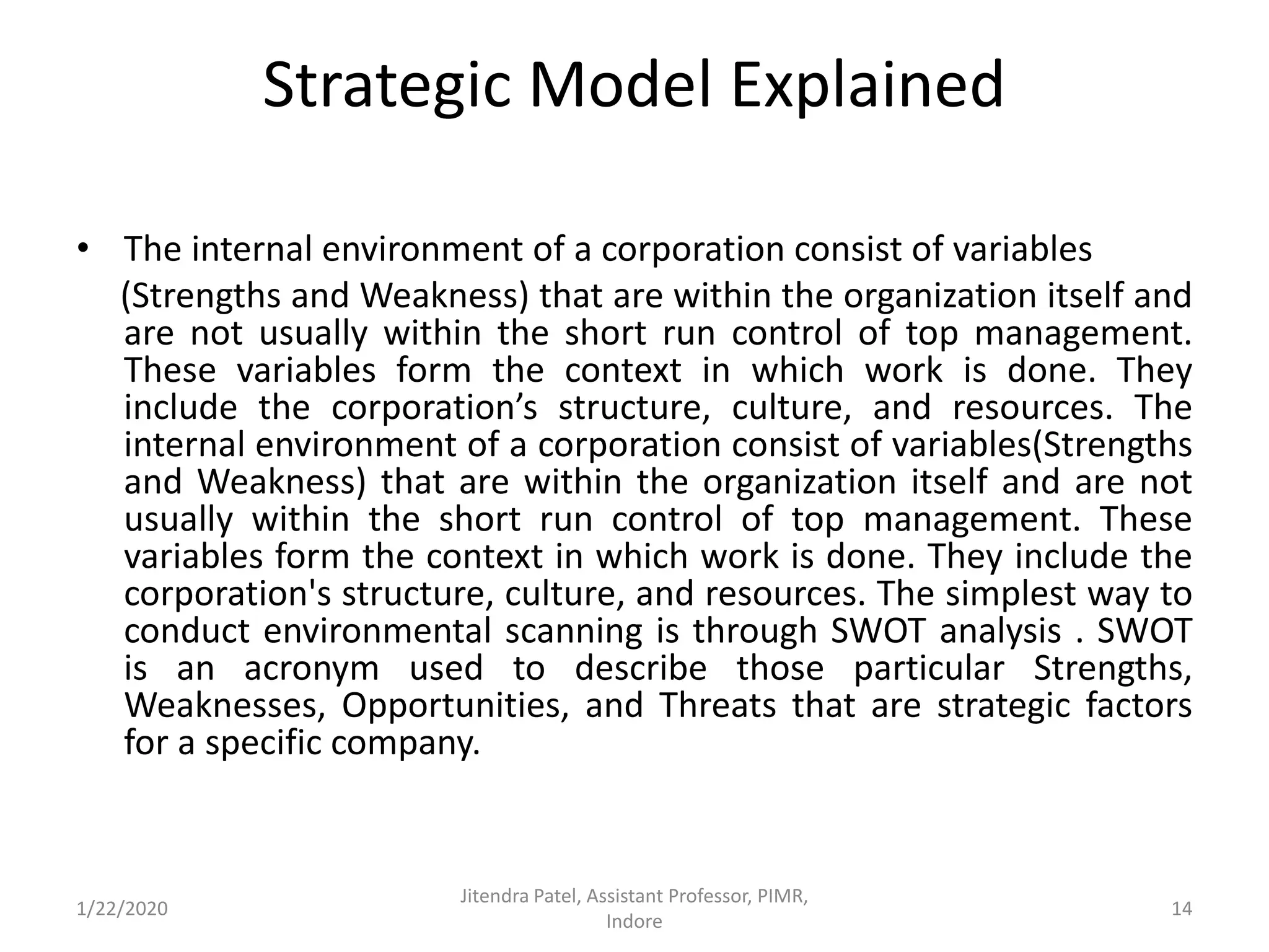 Strategic management definition,relevance , characterstics , level ...