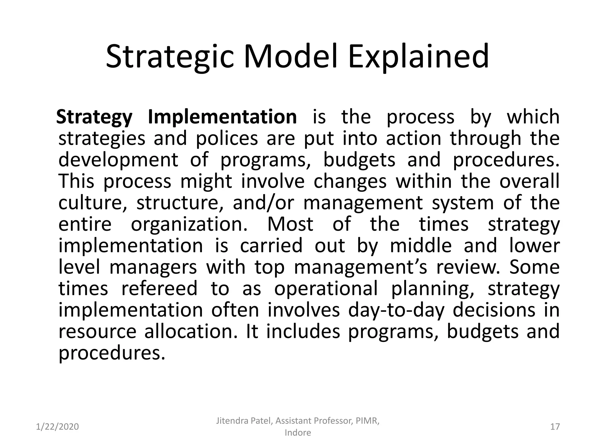 Strategic management definition,relevance , characterstics , level ...