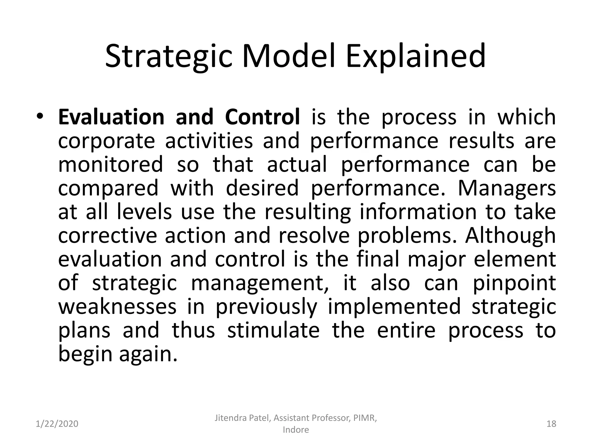 Strategic management definition,relevance , characterstics , level ...