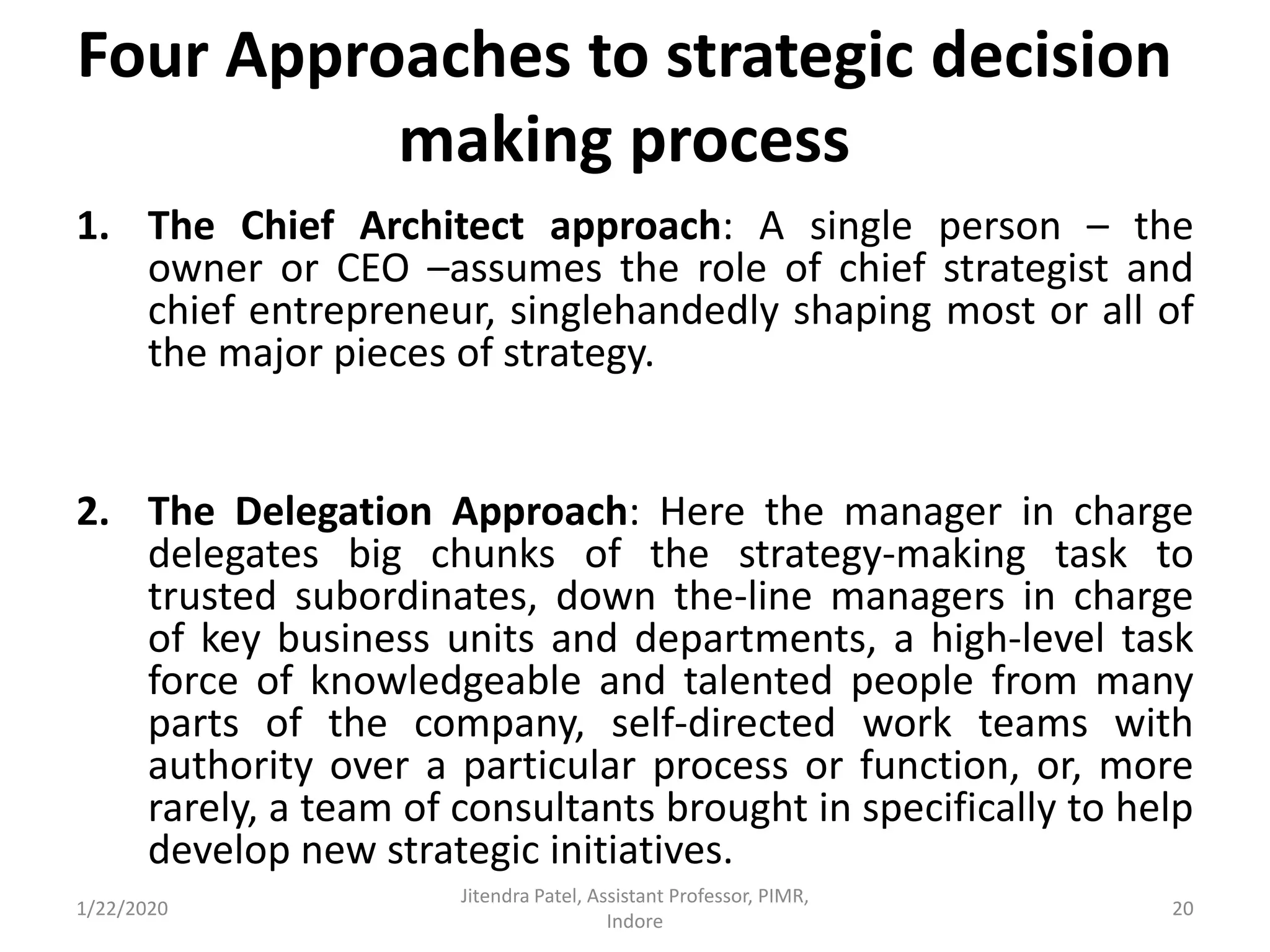 Strategic management definition,relevance , characterstics , level ...
