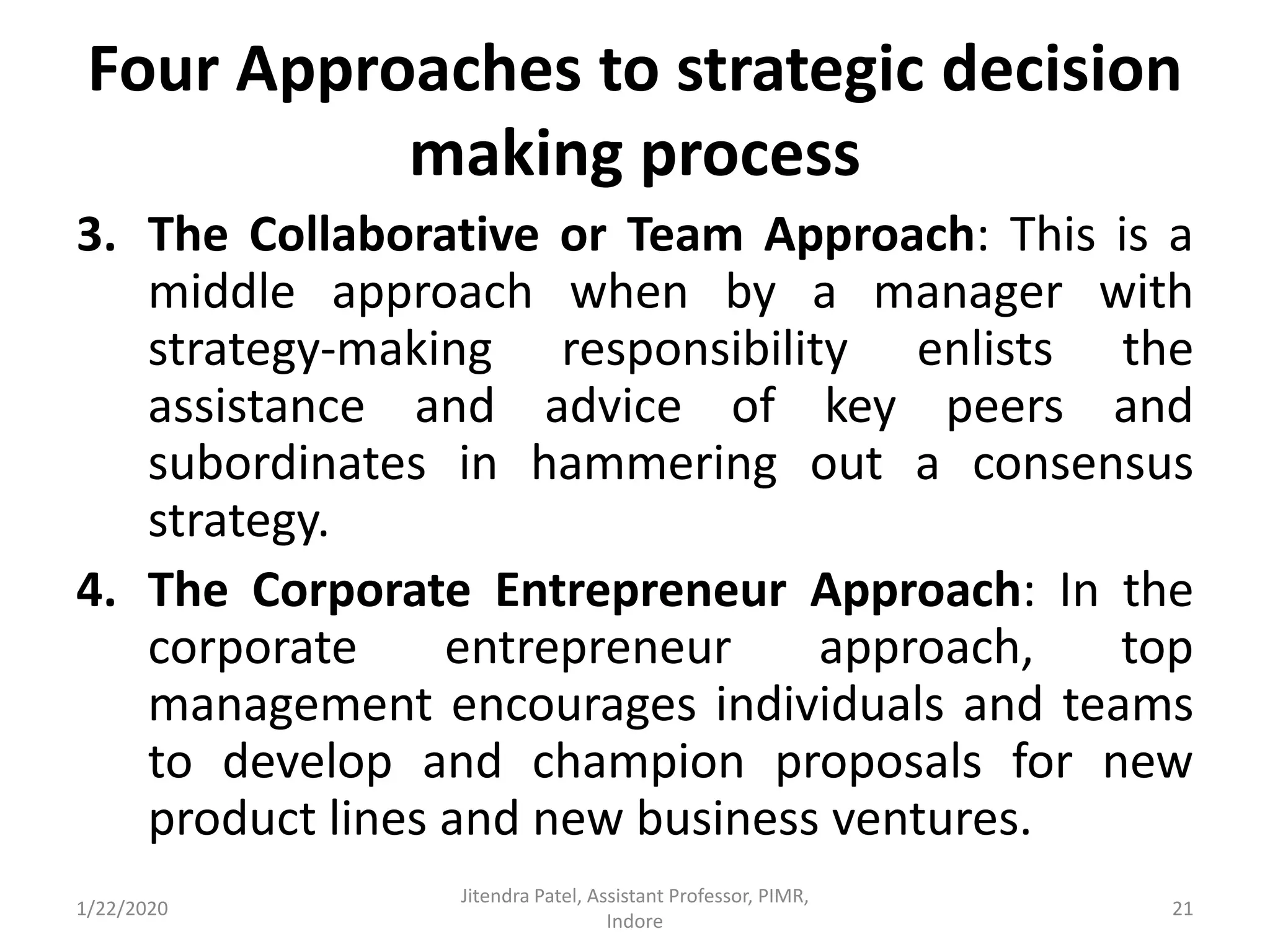 Strategic management definition,relevance , characterstics , level ...