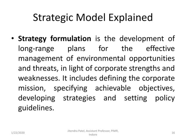 Strategic management definition,relevance , characterstics , level, approach, strategic ...