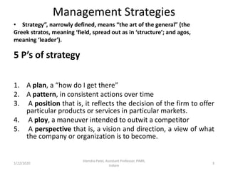 Strategic management definition,relevance , characterstics , level ...