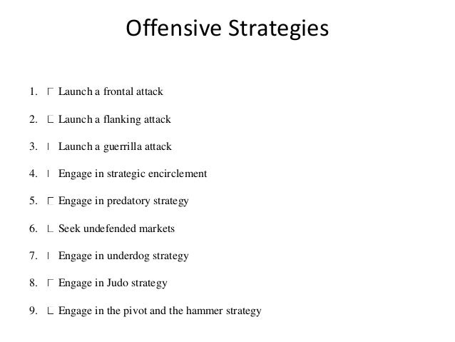 Offensive defensive strategy, key success factor, strategic group map…