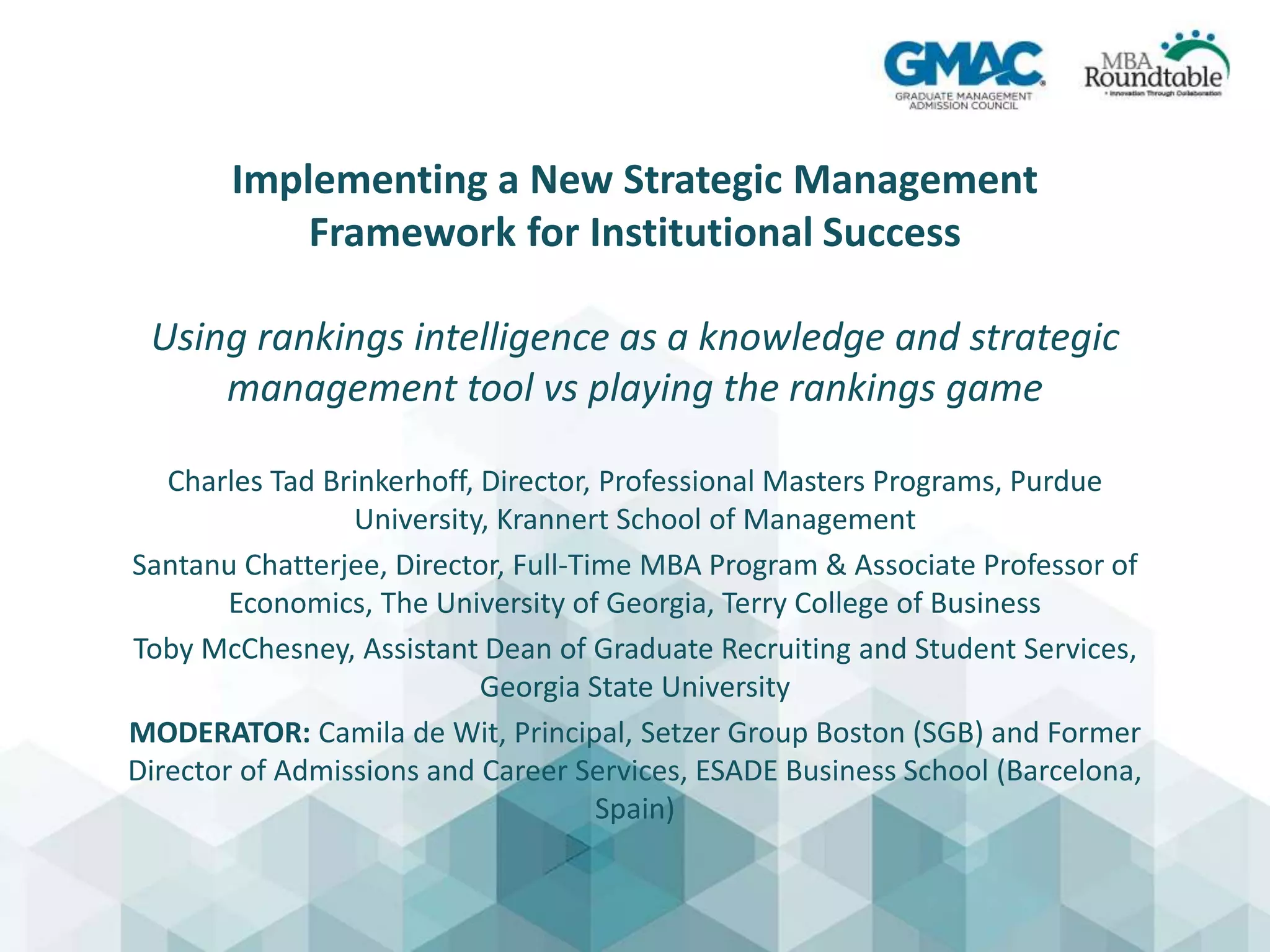 Strategic Management Framework for Institutional Success | PPTX