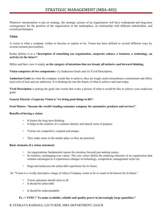 Strategic management mba | DOC