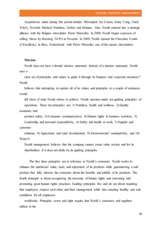 Strategic Management for Nestle | DOCX