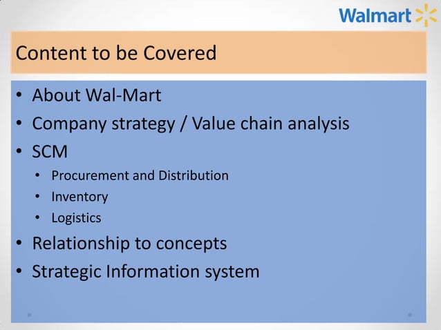 Strategic Management Of It At Wal Mart | PPSX | Retail Industry ...