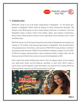 Strategic management of Pran Foods | PDF | Agriculture | Industries