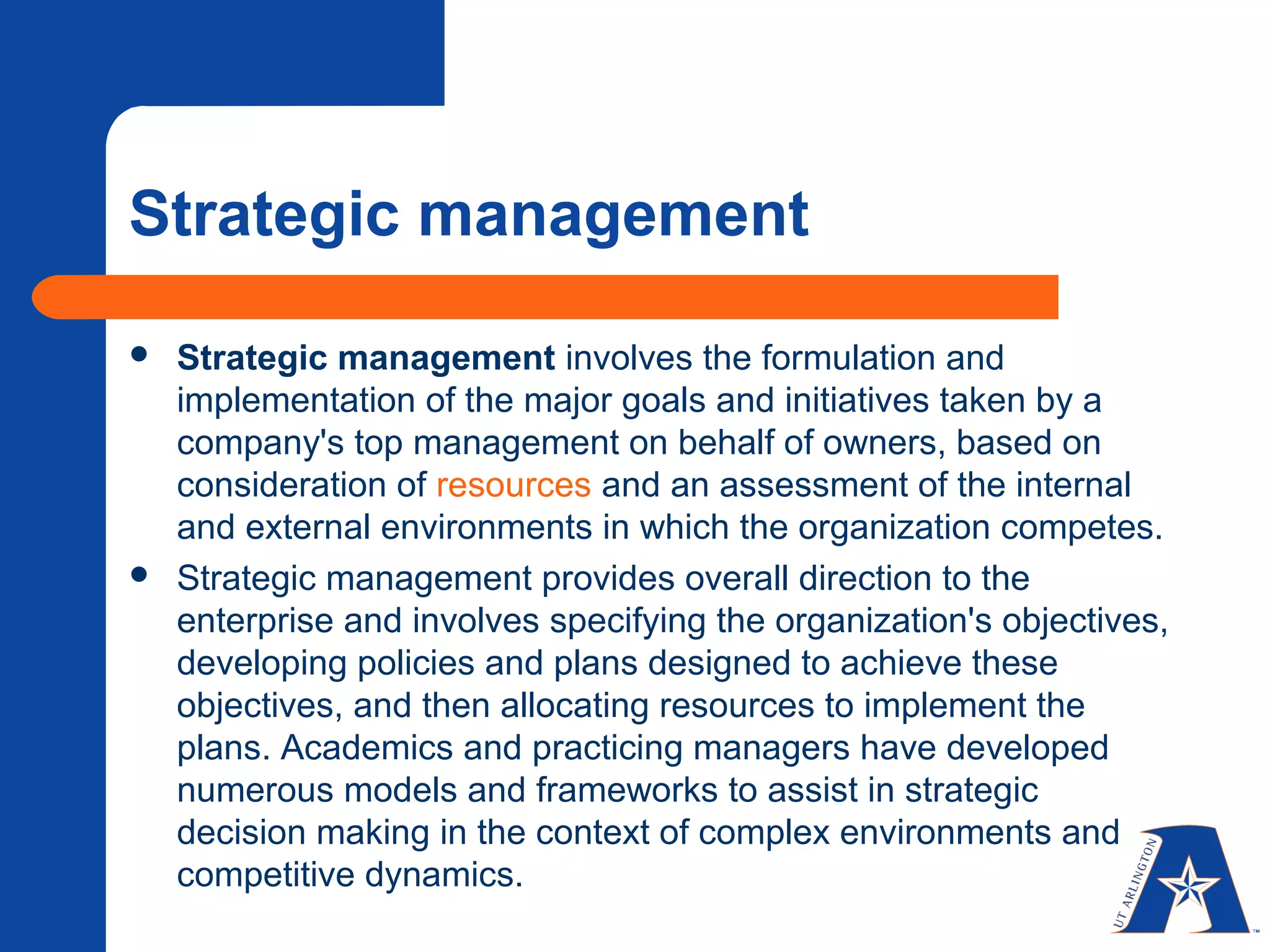 Strategic management ppt | PPT