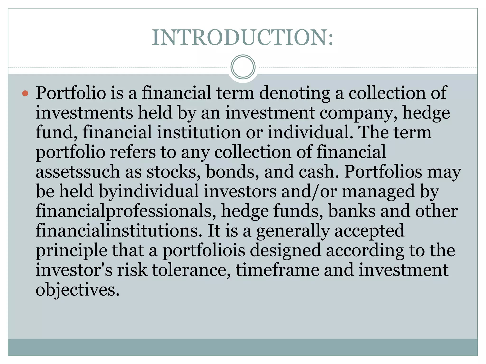 Portfolio analysis | PPTX