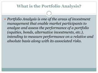 Portfolio analysis | PPTX