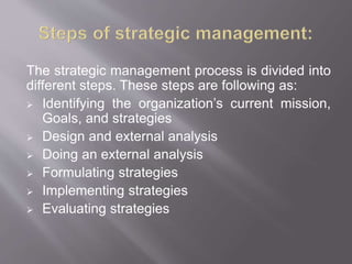 What is the Strategic management process? | PPTX