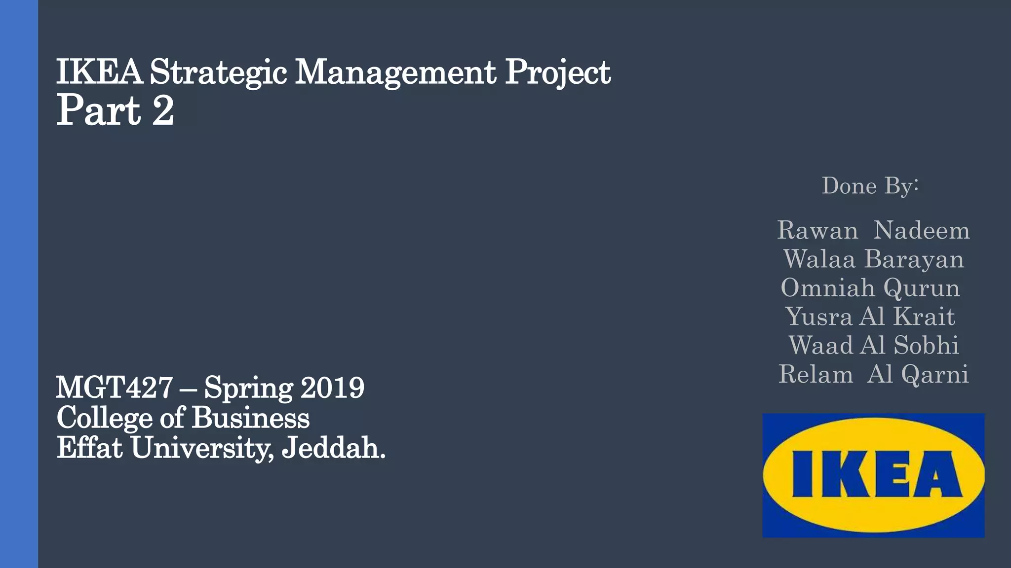 IKEA STRATEGIC MANAGEMENT | PPTX