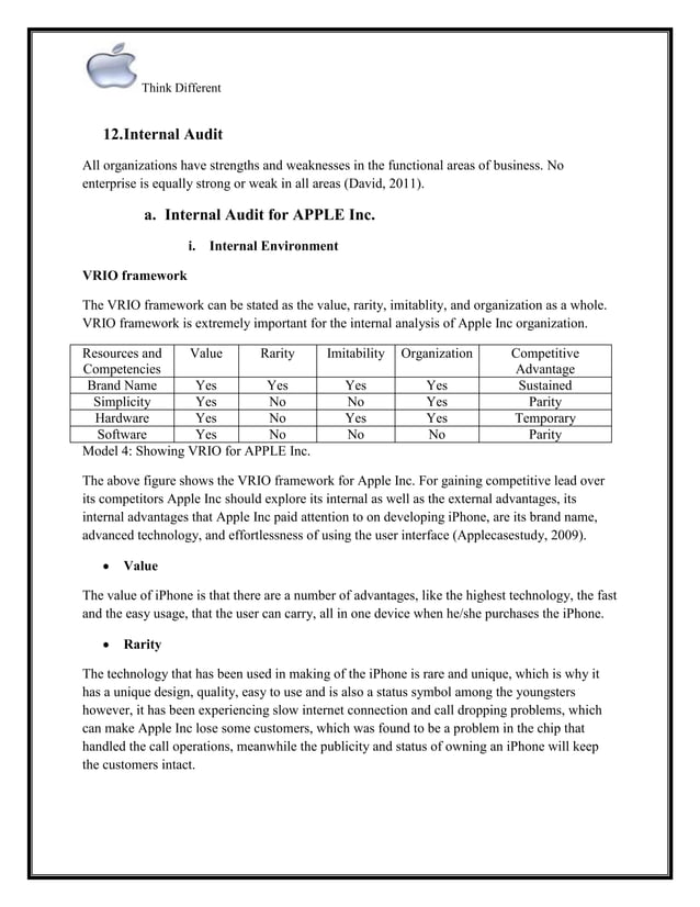 Strategic management at APPLE Inc. | DOCX