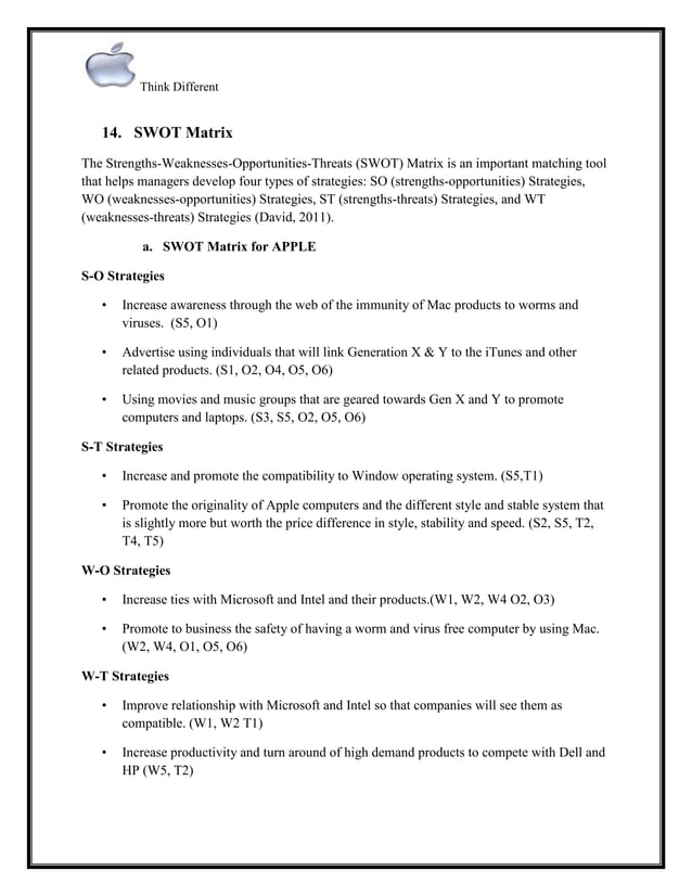 Strategic management at APPLE Inc. | DOCX