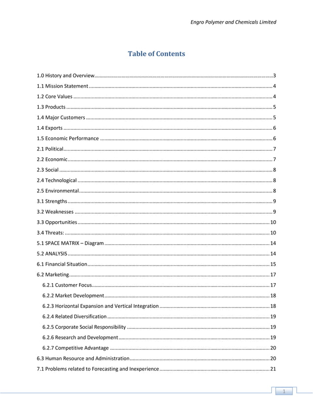 Strategic management report engro polymer and chemicals limited | DOCX ...