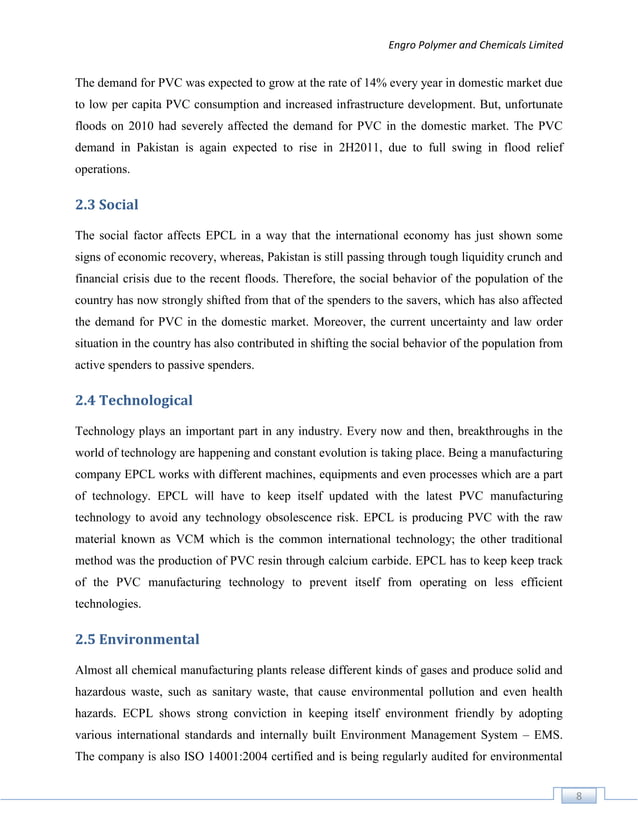Strategic management report engro polymer and chemicals limited | DOCX ...