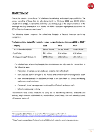 Strategic management report-COCA COLA PAKISTAN | DOCX | Sales | Business
