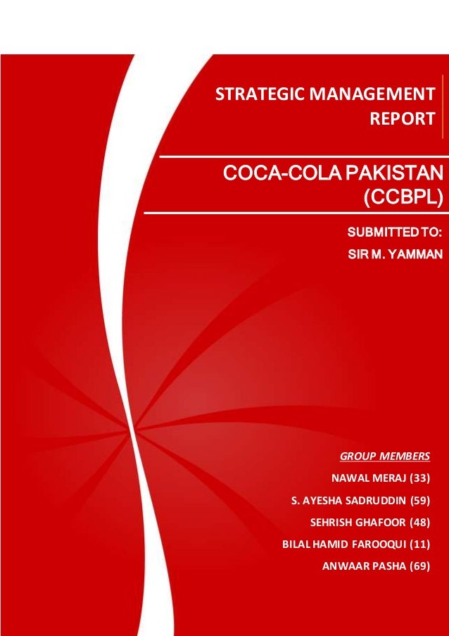 Strategic management report-COCA COLA PAKISTAN