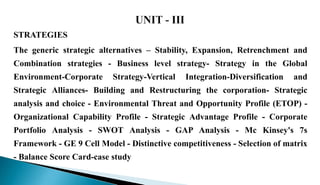 Strategic Management Revision | PPTX