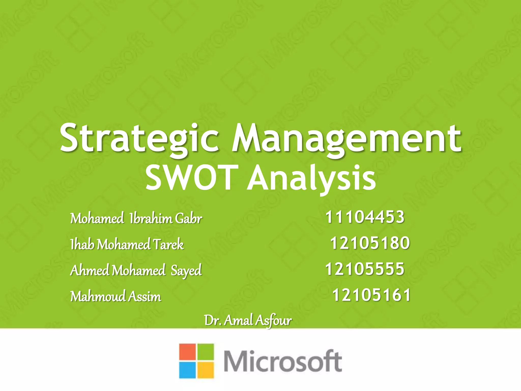 microsoft swot analysis | PPTX