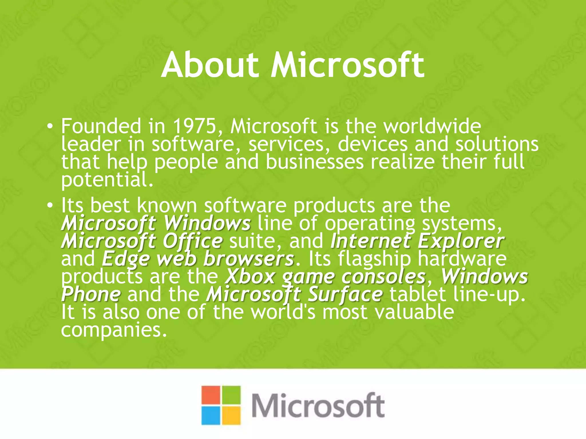microsoft swot analysis | PPTX