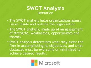 microsoft swot analysis | PPTX