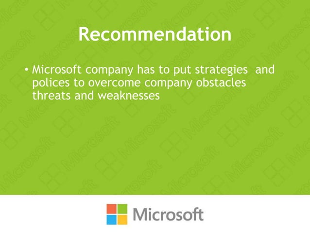 microsoft swot analysis | PPTX | Computing | Technology & Computing