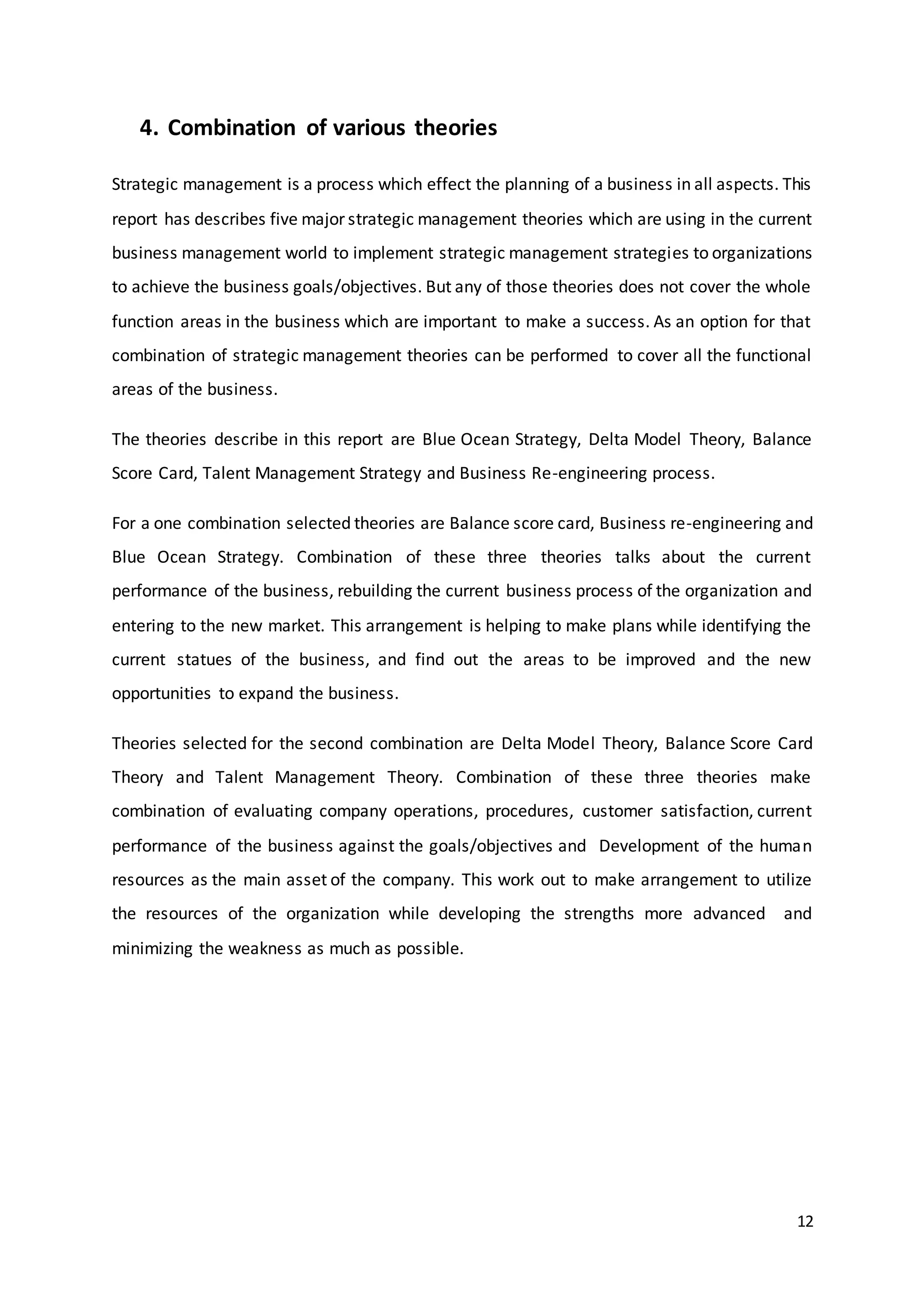 Strategic management theories | DOCX