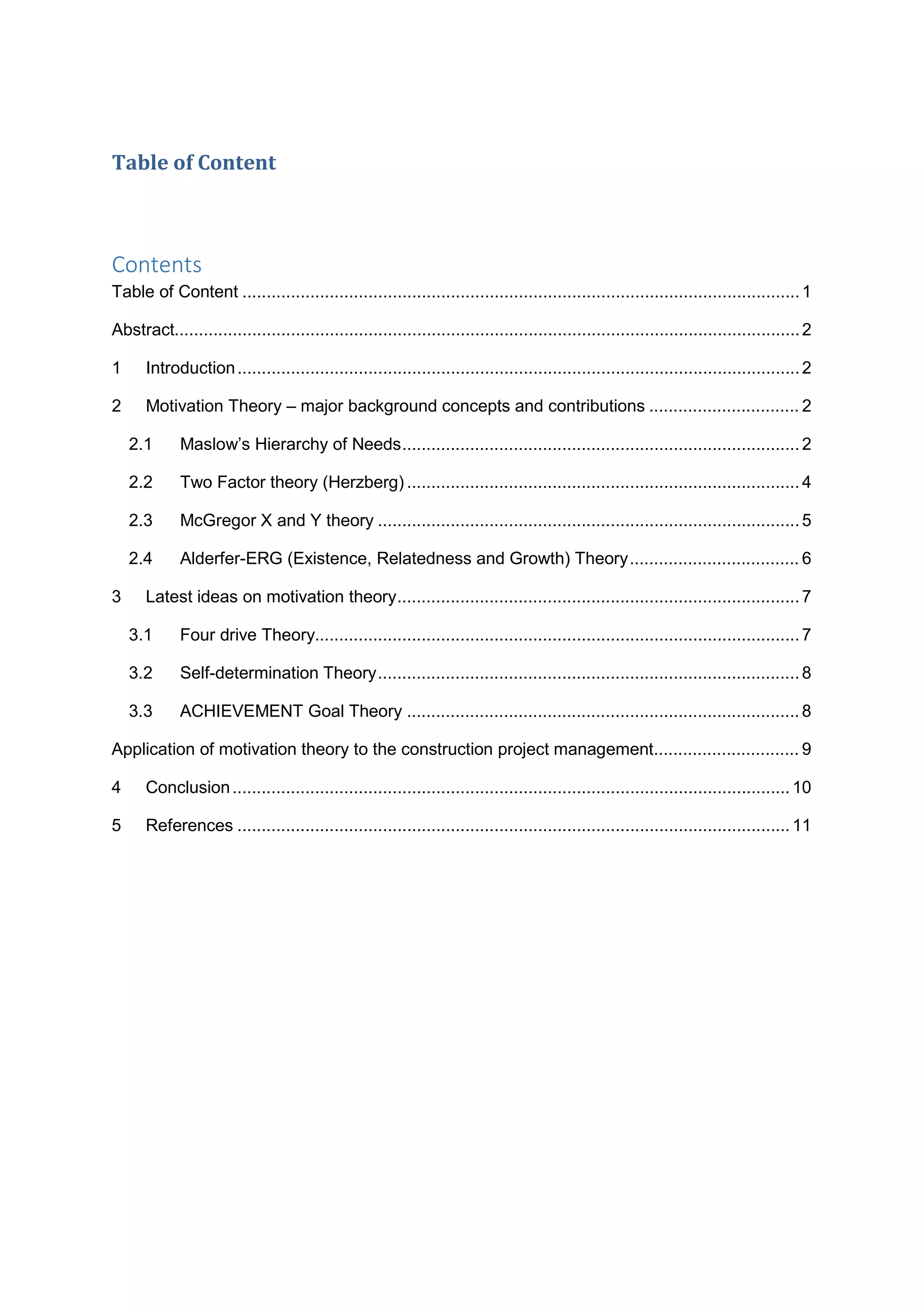 Motivation Theory – major background concepts and contributions | PDF