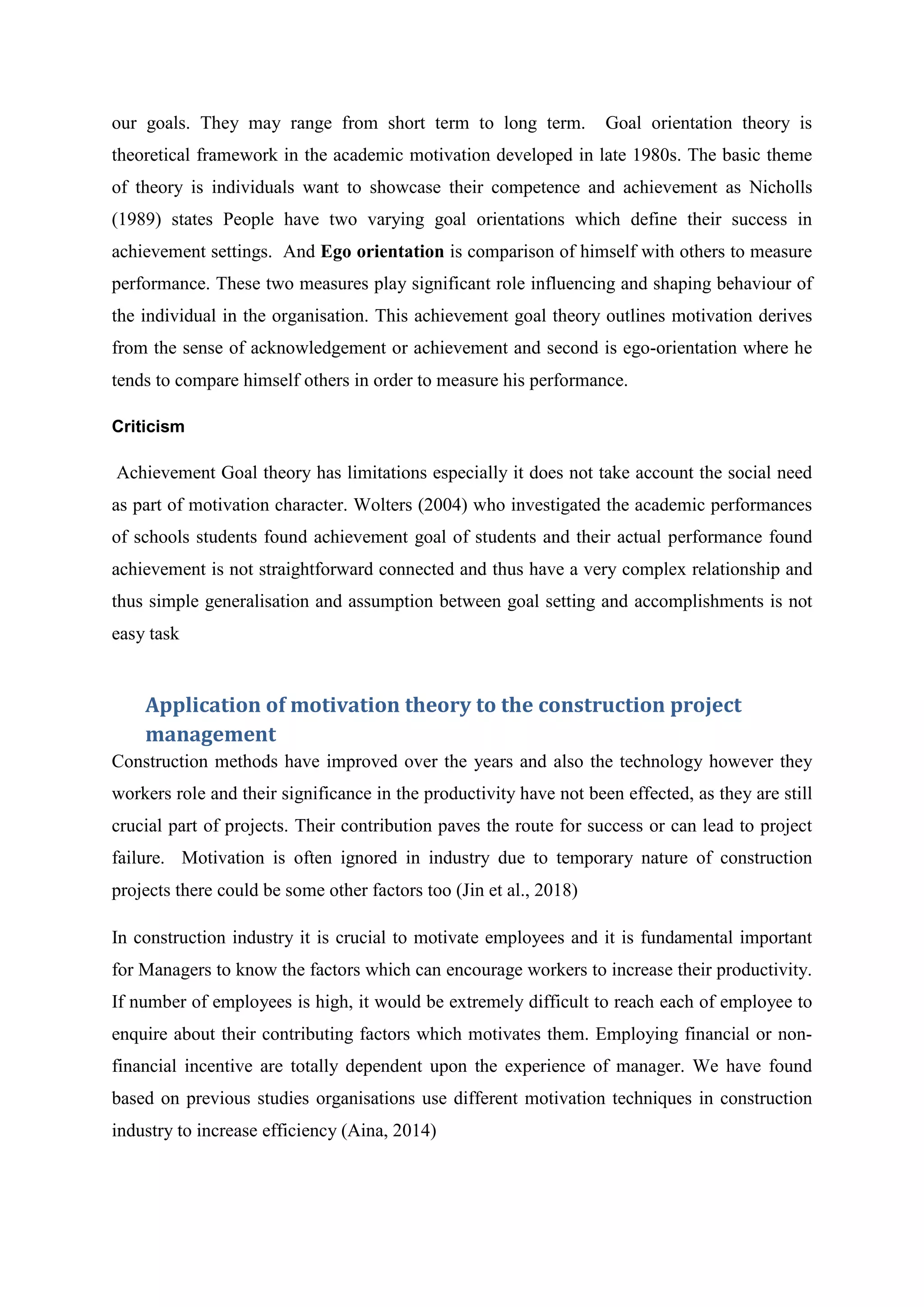 Motivation Theory – major background concepts and contributions | PDF