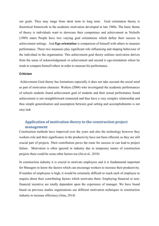 Motivation Theory – major background concepts and contributions | PDF