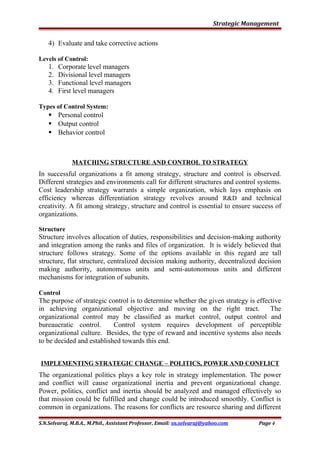 Strategic management unit iv | DOC