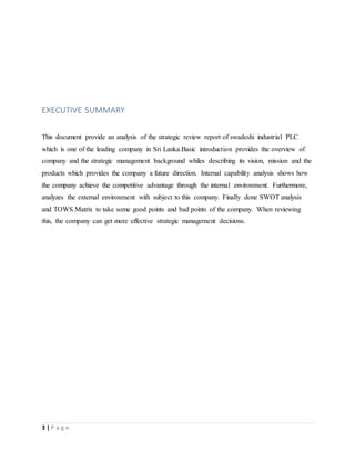 Strategic management review report | DOCX