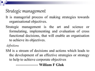 Strategic mangement (module 1) | PPT
