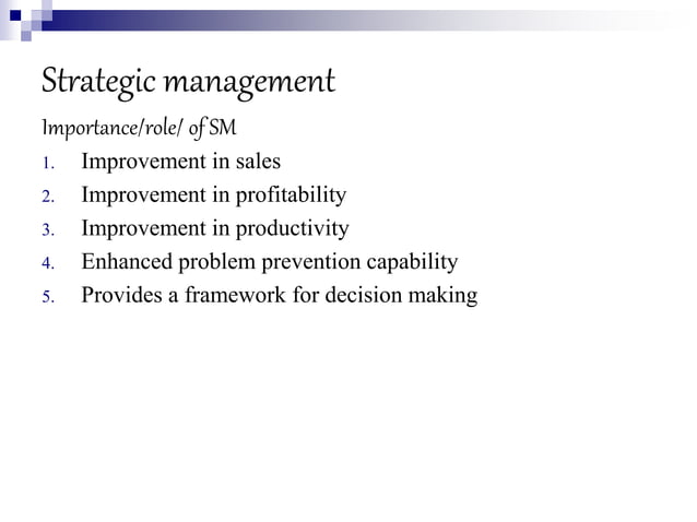 Strategic mangement (module 1) | PPT | Business Administration | Business