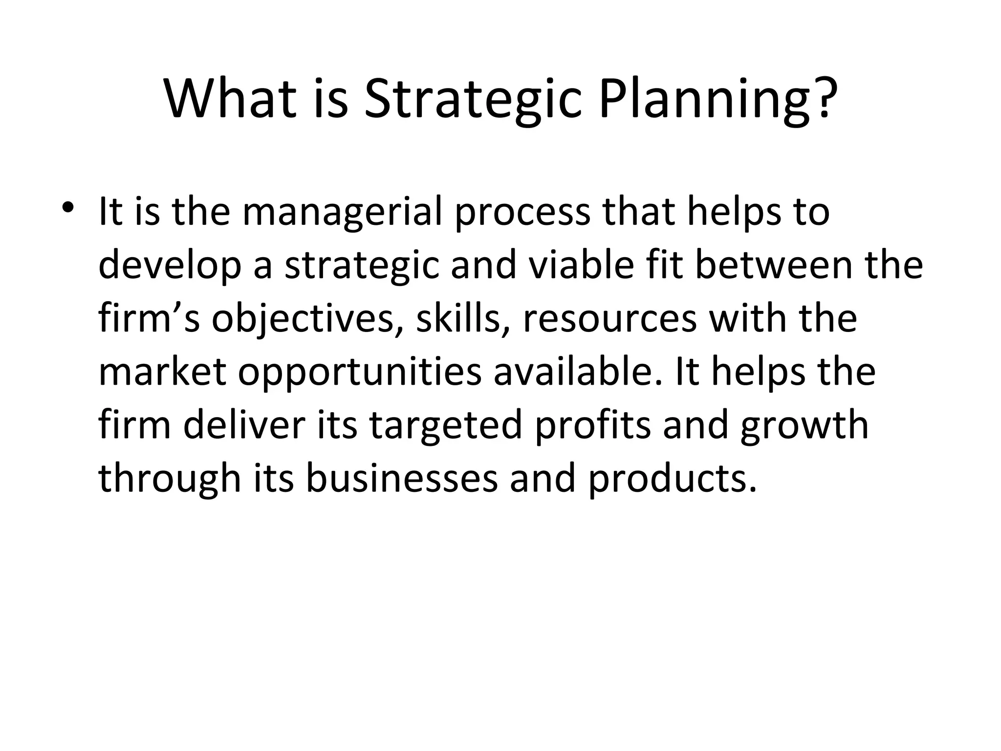 Strategic marketing planning | PPT
