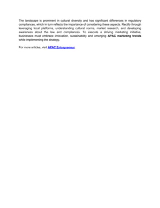 Strategic Marketing Trends Shaping the APAC Region in 2025 | PDF