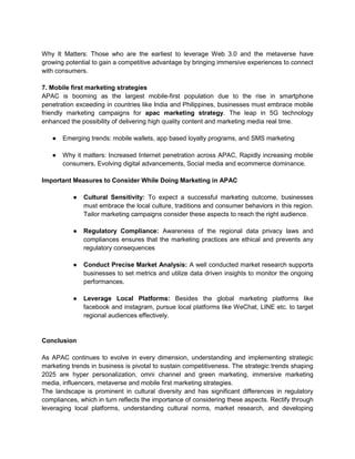 Strategic Marketing Trends Shaping the APAC Region in 2025 | PDF