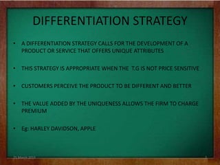 PORTER'S GENERIC STRATEGIES | PPTX