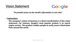 Strategic Analysis of Google | PPTX