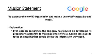 Strategic Analysis of Google | PPTX