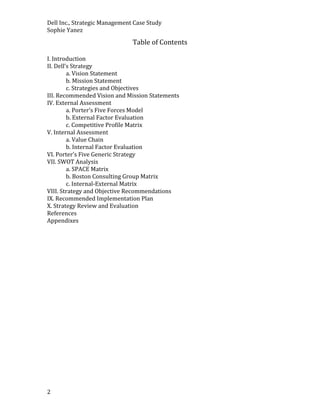 Dell Strategic Management Final Paper | DOCX