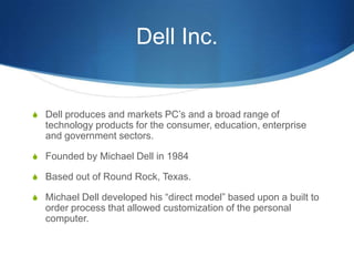 Dell Strategic Management Presentation | PPTX