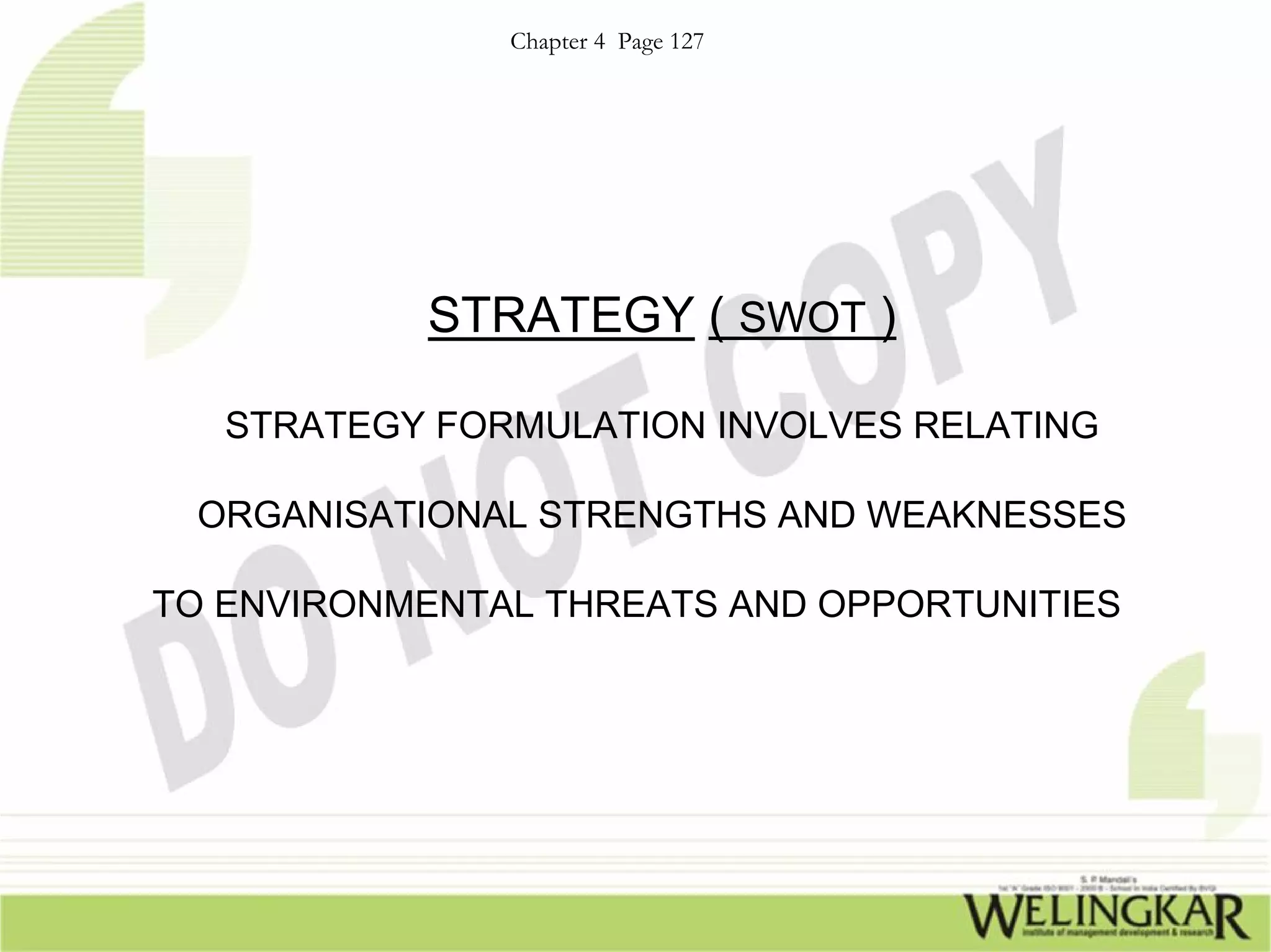Strategic Management - SWOT Analysis & Strategic Formula | PDF ...