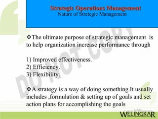 Strategic Operations Management | PDF