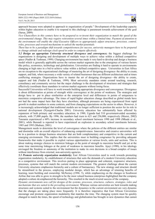 Strategic organization for competitiveness in east african universities ...