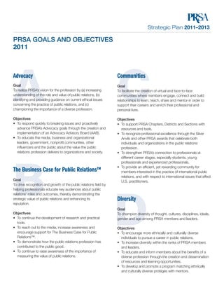 PRSA 2011-13 Strategic Plan | PDF | Business | Business and Finance