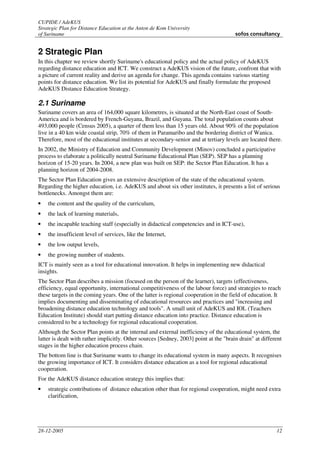 Strategic plan for distance education at the Anton de Kom University of ...
